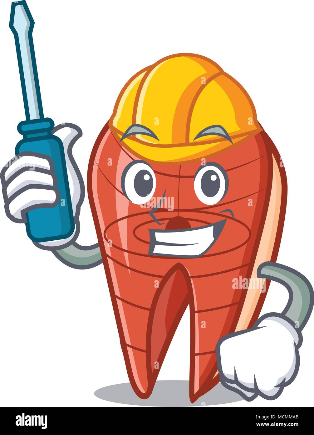 Automotive fish slice mascot cartoon vector illustration Stock Vector ...