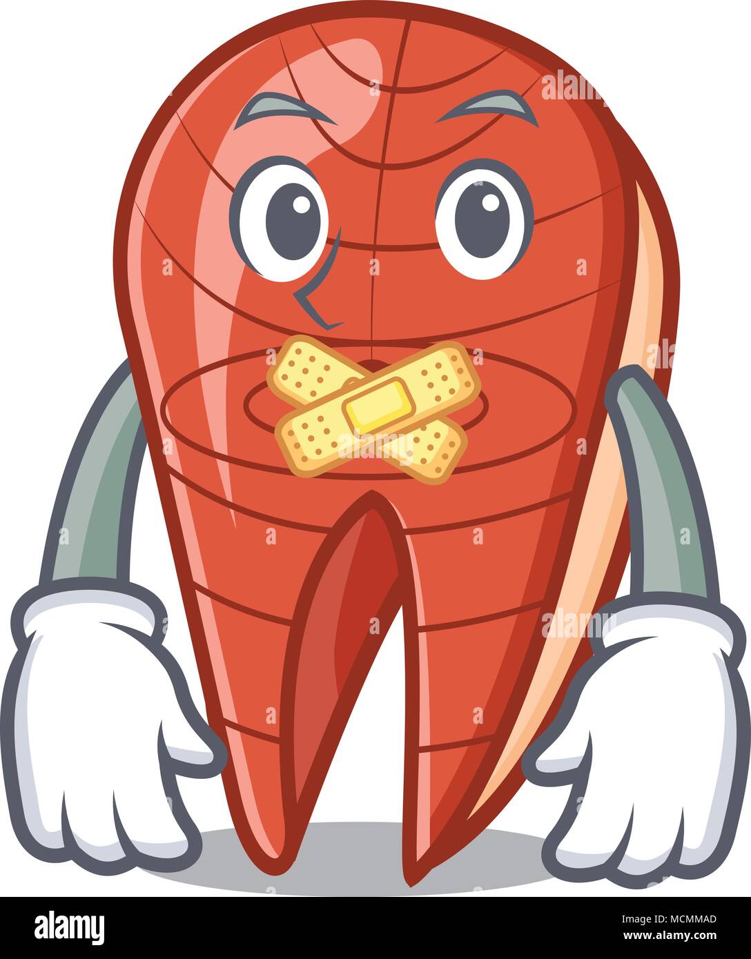 Silent fish slice mascot cartoon vector illustration Stock Vector Image ...