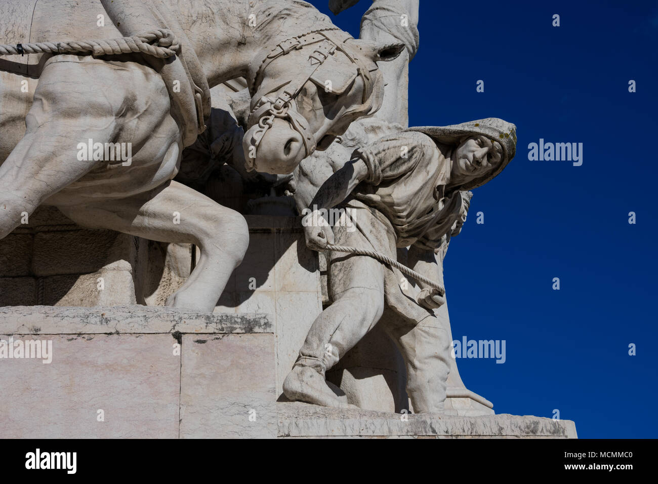 Lisbon. Portugal. January 28, 2018. The Marquess of Pombal Square ...