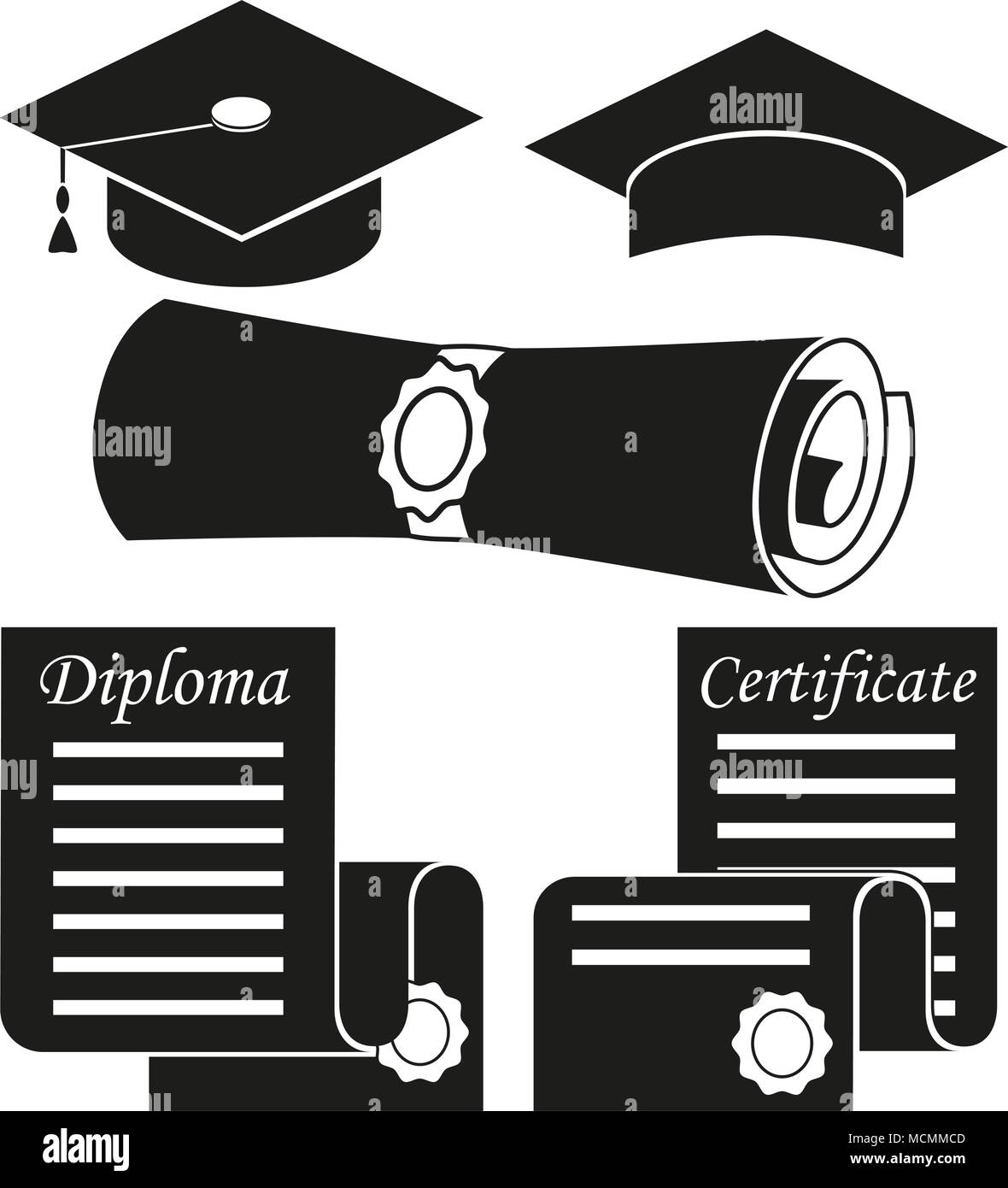 Graduation celebration poster hat Cut Out Stock Images & Pictures - Alamy