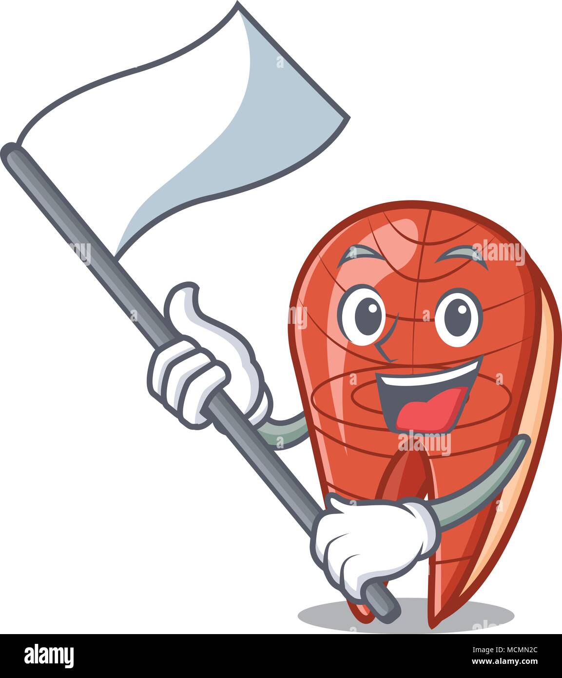 With flag fish slice mascot cartoon vector illustration Stock Vector ...