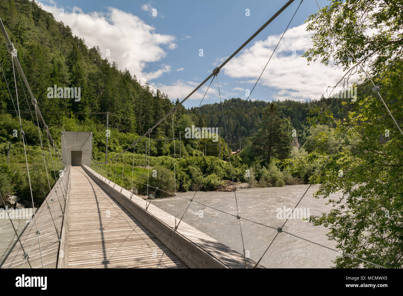 Suspension Bridge near Trin Station Stock Photo - Alamy