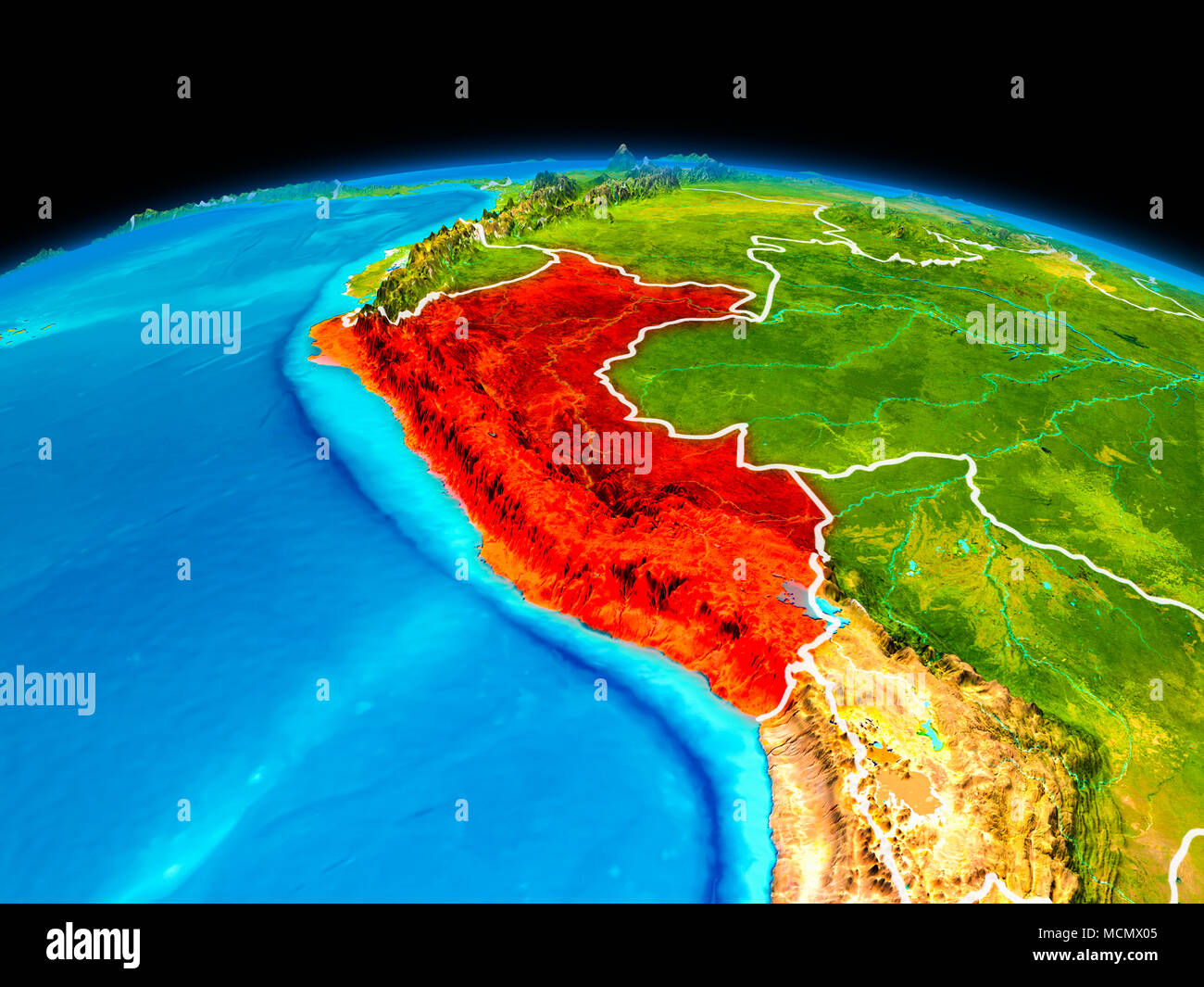 Peru satellite image hi-res stock photography and images - Alamy