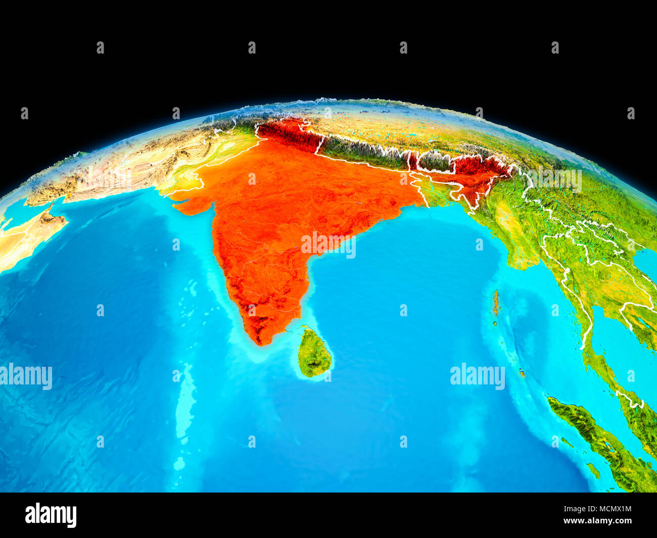 India highlighted on world map hi-res stock photography and images - Alamy