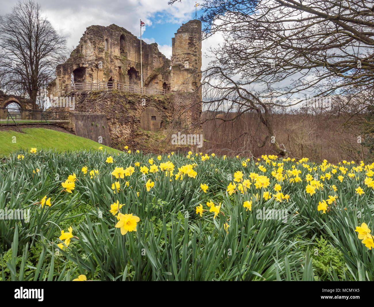 The Kings Tower at Knaresborough Castle in Spring North Yorkshire ...
