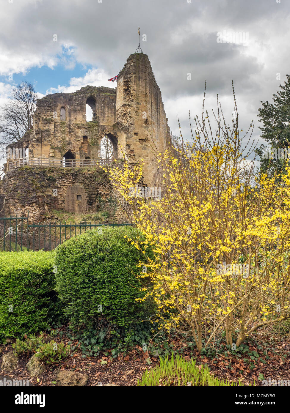 The Kings Tower at Knaresborough Castle in Spring North Yorkshire ...