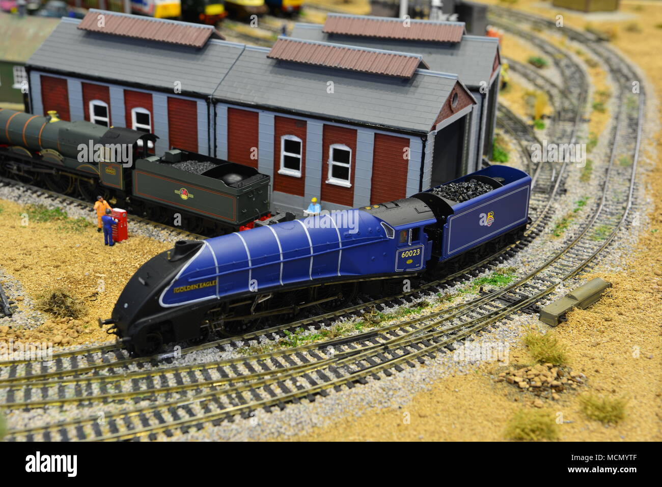 A model railway based on a desert landscape Stock Photo - Alamy