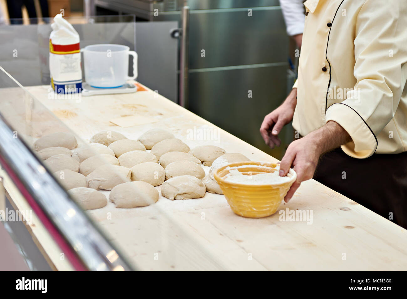 Chef making dough preparing dough hi-res stock photography and images ...