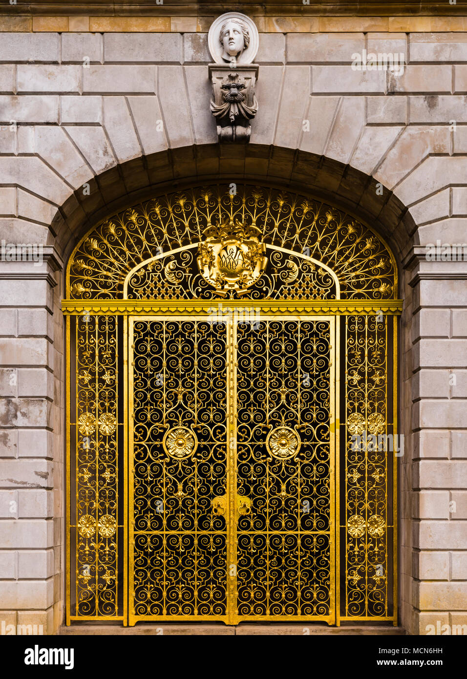 Golden gates at Cliveden House, Buckinghamshire, UK Stock Photo - Alamy
