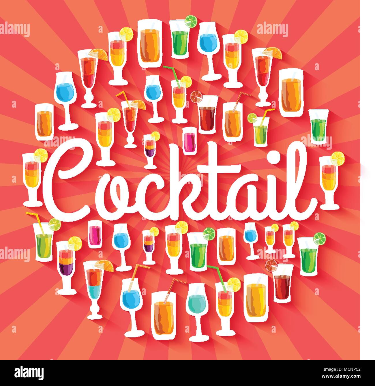 Colorful cocktail drink circle infographics template concept. Icons for ...