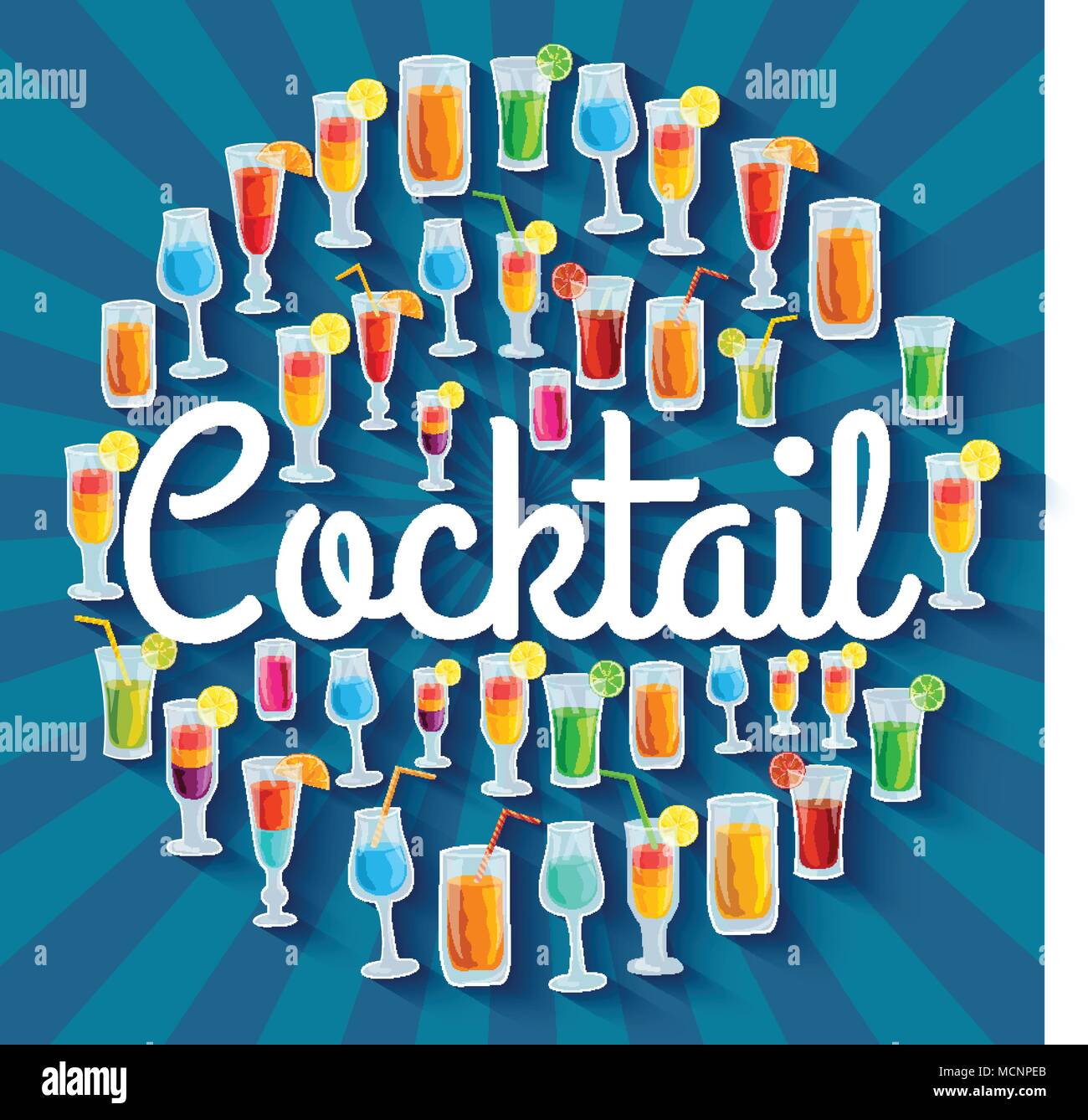 Colorful cocktail drink circle infographics template concept. Icons for ...