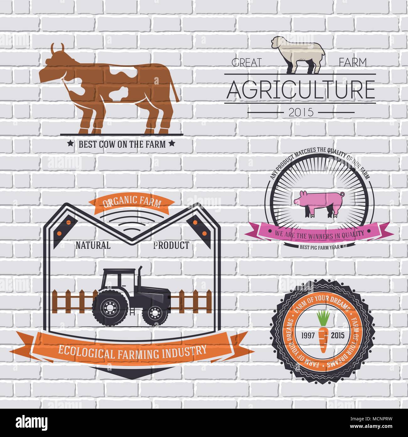 farm label template of emblem element for your product or design, web ...