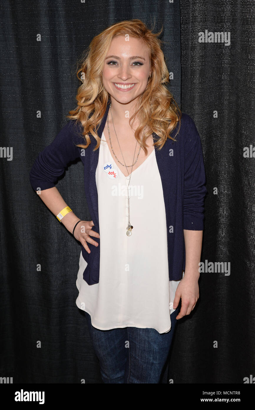 Sunrise FL, USA. 16th Apr, 2018. Christy Altomare poses backstage ...