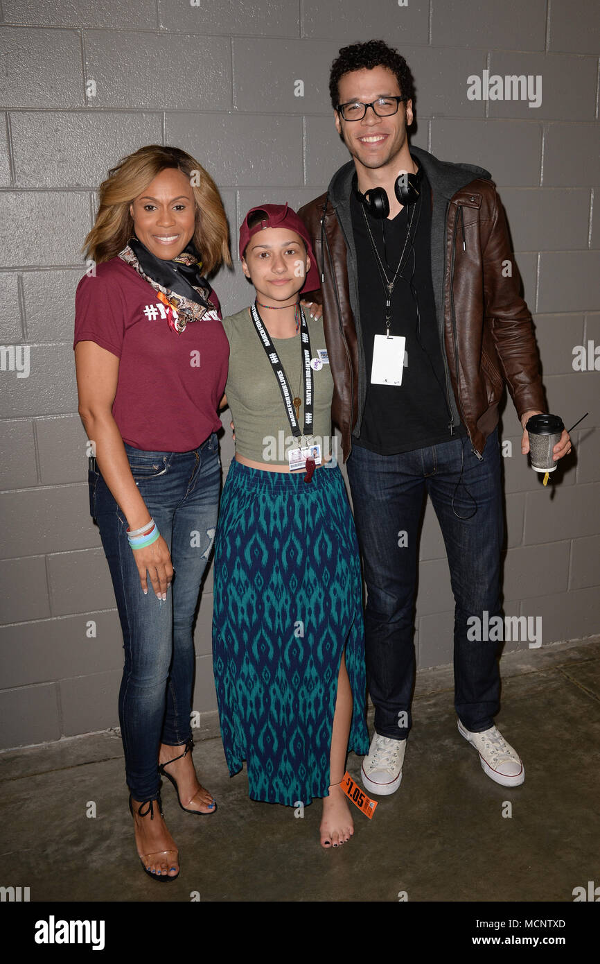 Sunrise FL, USA. 16th Apr, 2018. Deborah Cox, Emma Gonzalez and Jordan ...