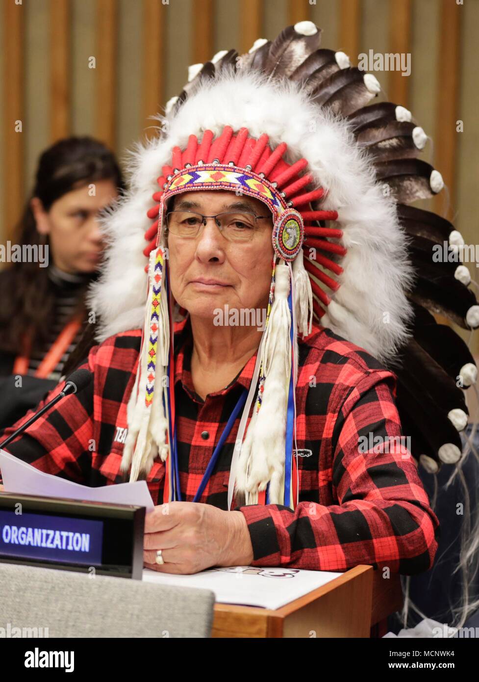 United Nations, New York, USA, April 16 2018 - Grand Chief Wilton ...