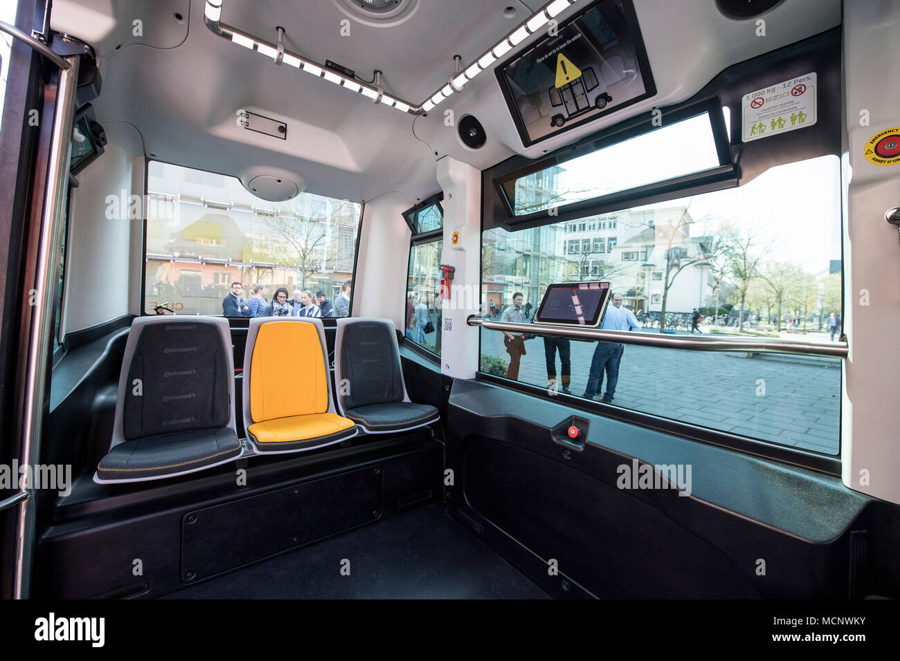 17 April 2018, Frankfurt am Main, Germany: The inside compartment of ...