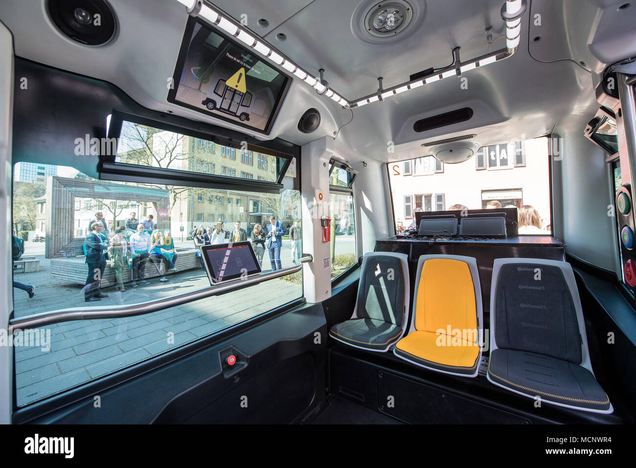 17 April 2018, Frankfurt am Main, Germany: The inside compartment of ...