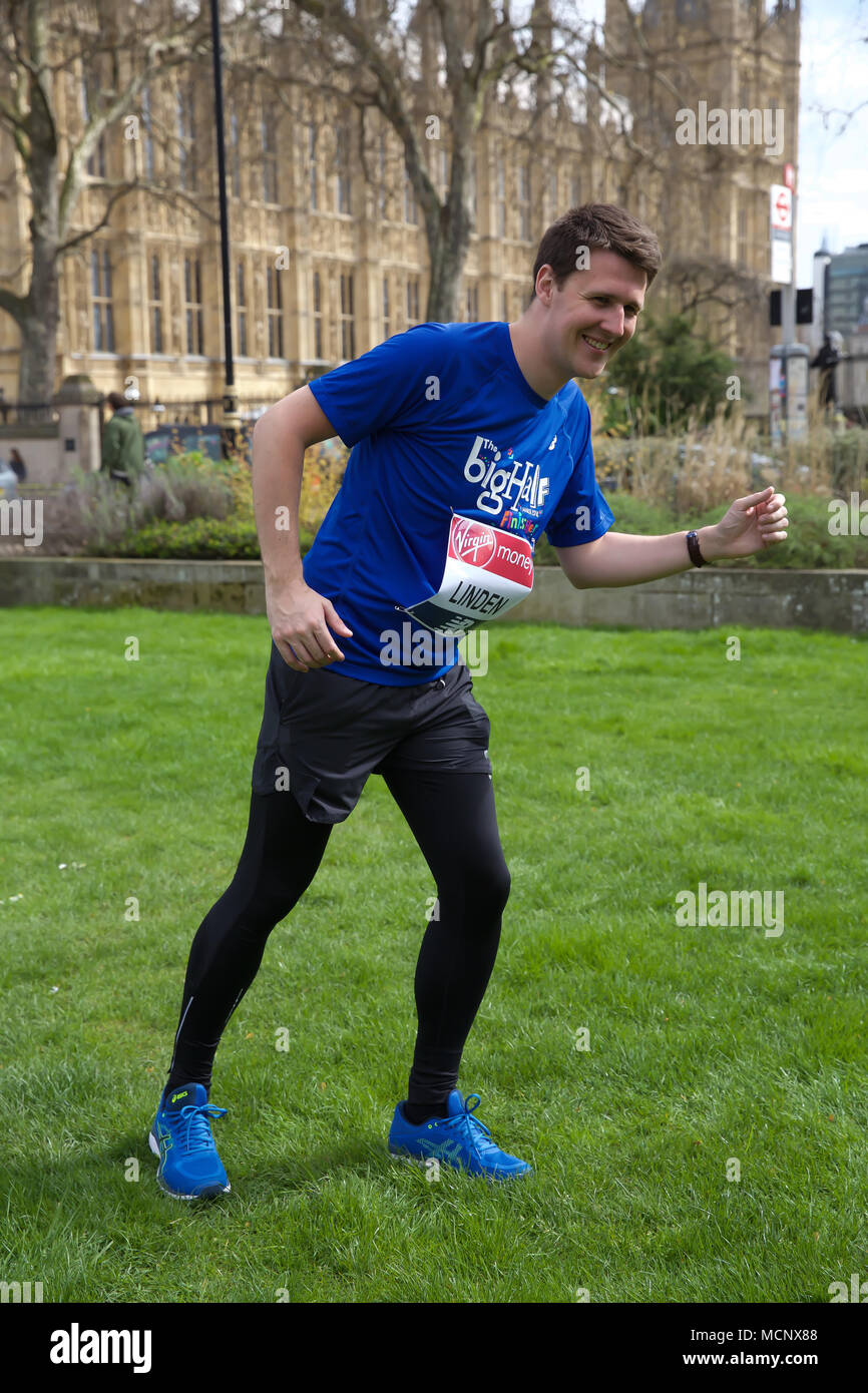 London,UK,17th April 2018,David Linden attends the London Marathon ...