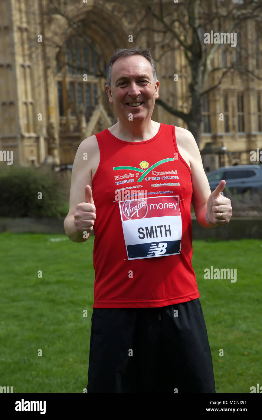 London,UK,17th April 2018,Nick Smith attends the London Marathon ...