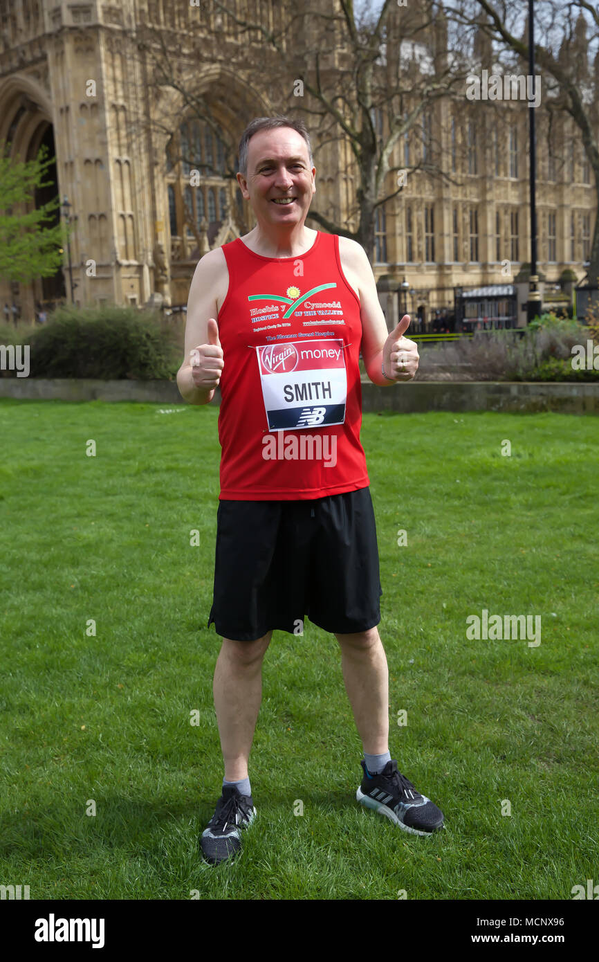 London,UK,17th April 2018,Nick Smith attends the London Marathon ...