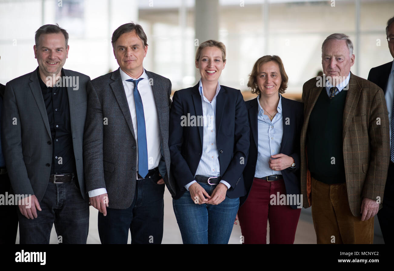 17 April 2018, Germany, Berlin: Alice Weidel (C), AfD Bundestag group ...