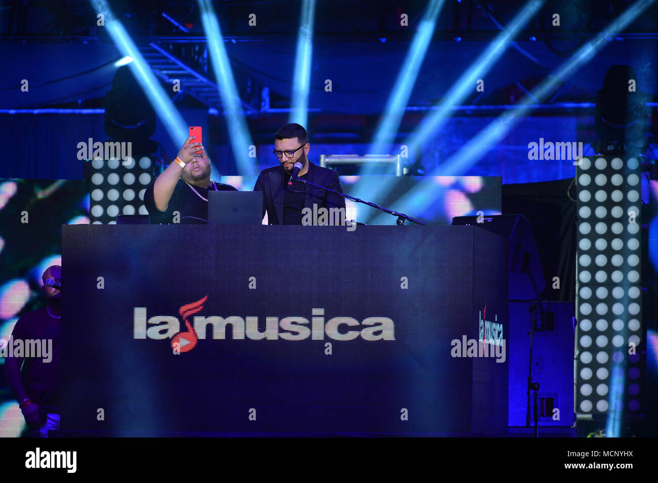 Miami, FL, USA. 14th Apr, 2018. Alex Sensation performs at Miami Bash ...