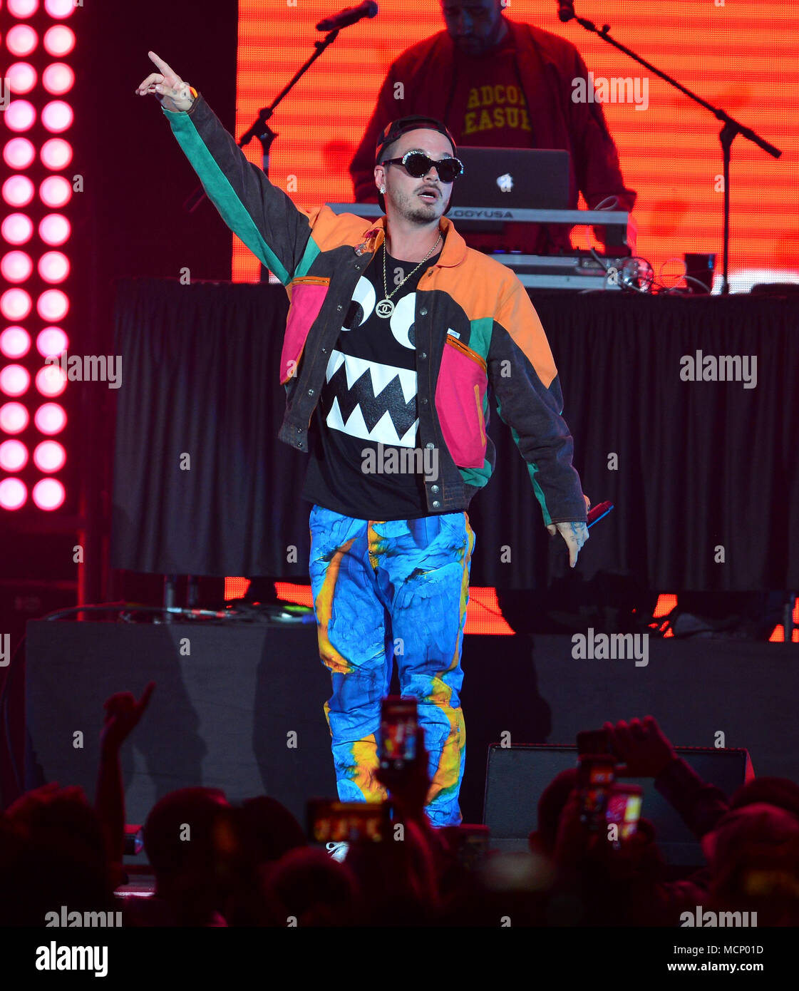 Miami, FL, USA. 14th Apr, 2018. J Balvin performs at Miami Bash 2018 at ...