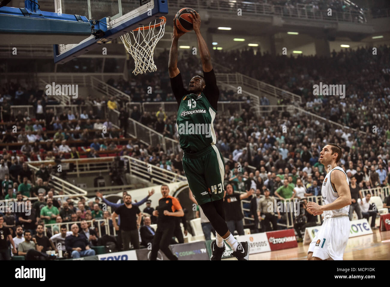17 April 2018, Greece, Athens: Basketball Euroleague, Panathinaikos ...