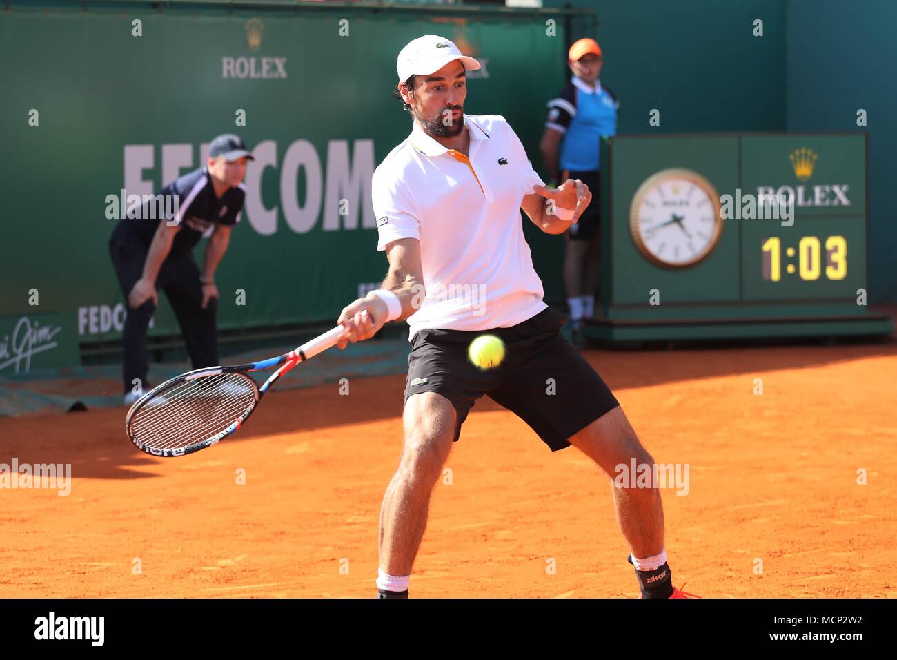 Monte Carlo, Monaco. 17th Apr, 2018. jérémy Chardy France during The ...