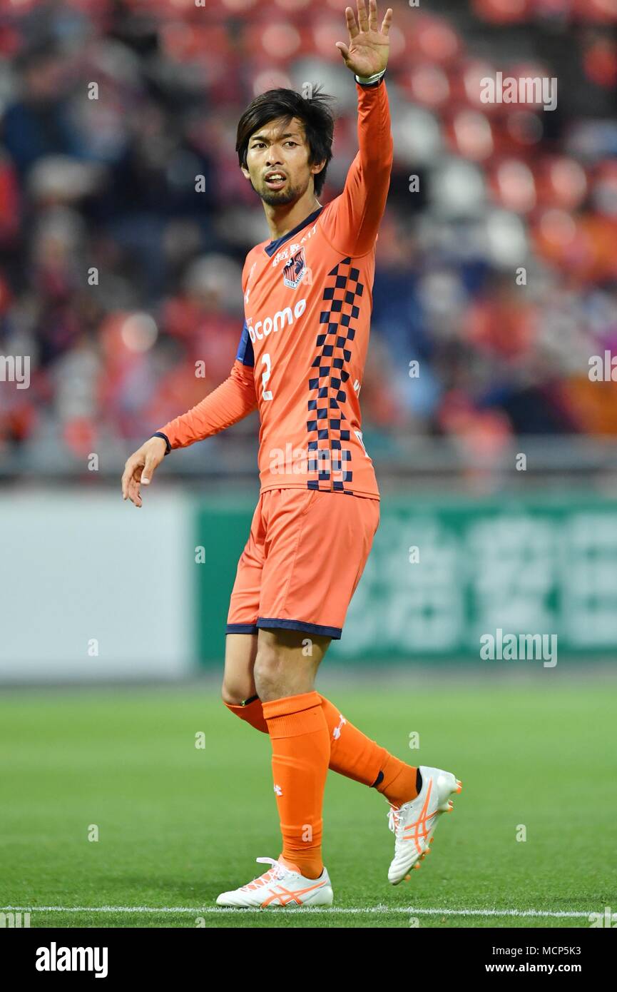 Saitama, Japan. 14th Apr, 2018. Kosuke Kikuchi (Ardija) Football/Soccer : 2018 J2 League match ...