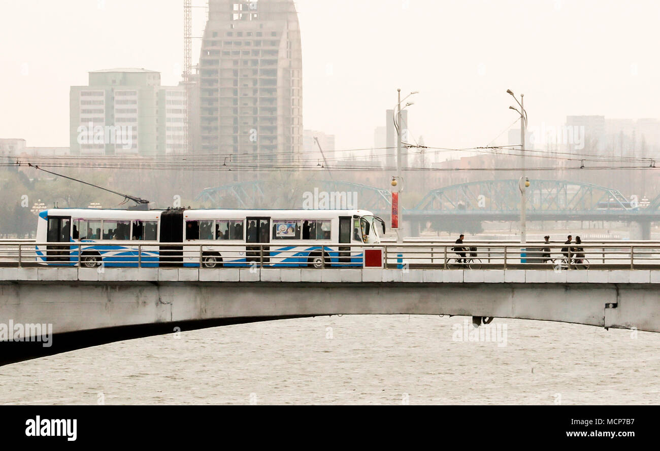 Taedong River, Apr 2, 2018 : The Taedong River is seen in this picture ...