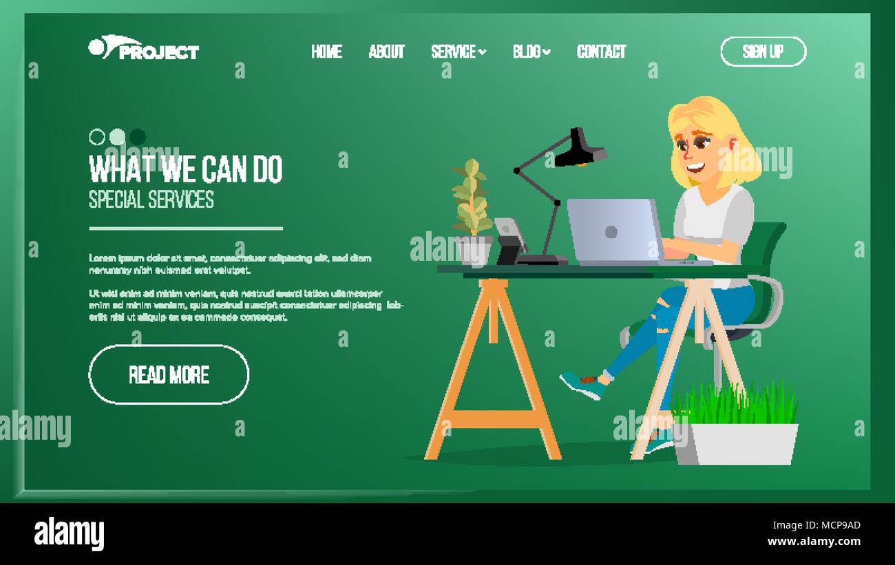 Website Page Vector. Business Agency. Network Connection. Cartoon ...