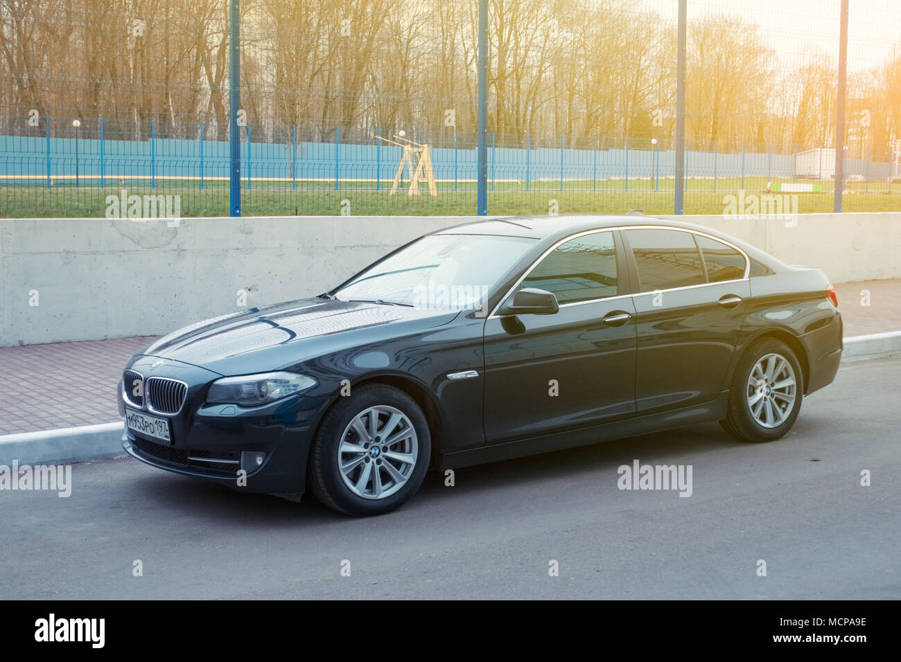 Moscow, Russia - April 25, 2017: Luxury Bmw 5-series coupe parked in ...