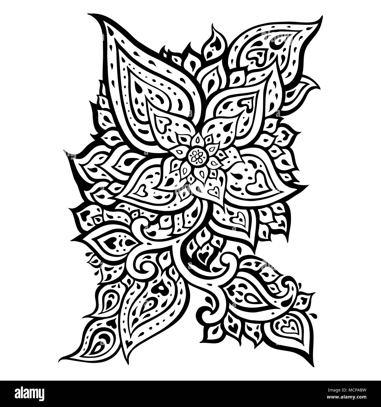 Paisley. Hand Drawn Boho ornament. Vector illustration Stock Vector ...