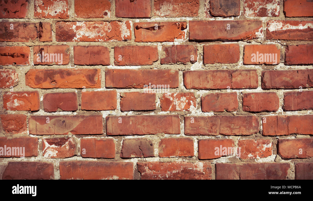 Vintage red brick wall. Simple brick wall background or texture Stock ...