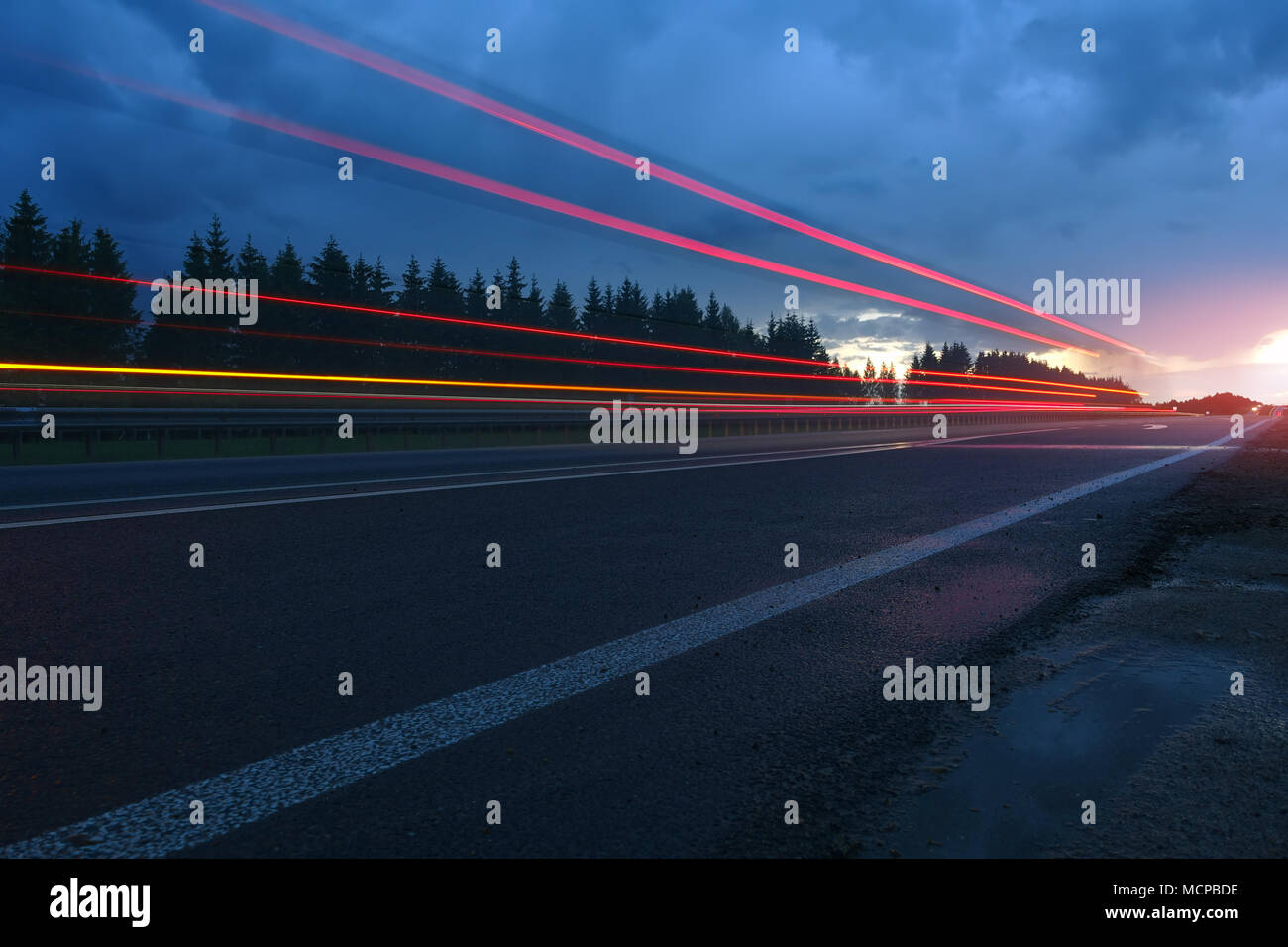 Road at night. View on highway, speed concept Stock Photo - Alamy