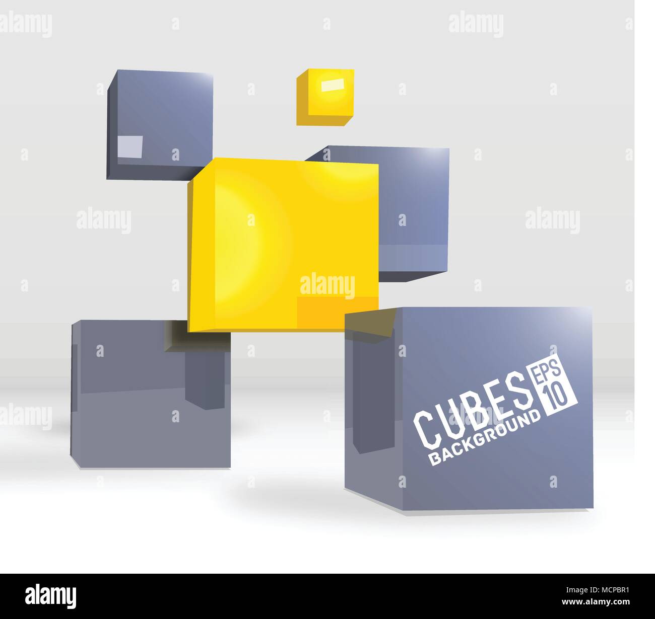 3d abstract vector digital cubes background. Realistic perspective ...
