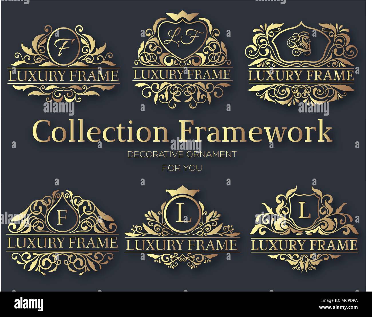 Luxury gold label collection design set Stock Vector Image & Art - Alamy