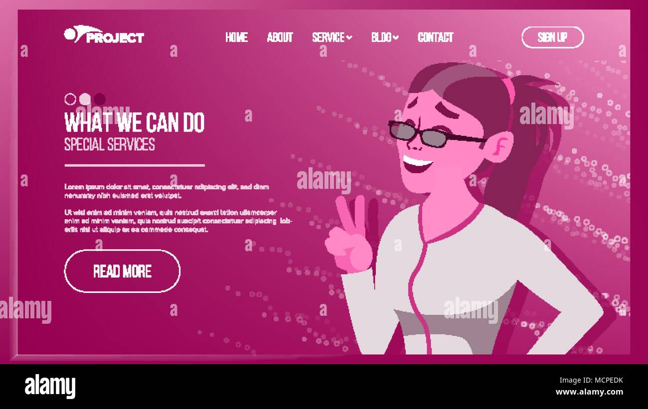 Main Web Page Design Vector. Business Graphic. Future Energy Project ...