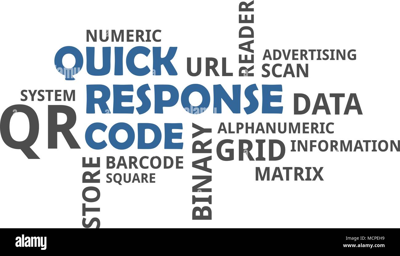 A word cloud of QR code related items Stock Vector Image & Art - Alamy