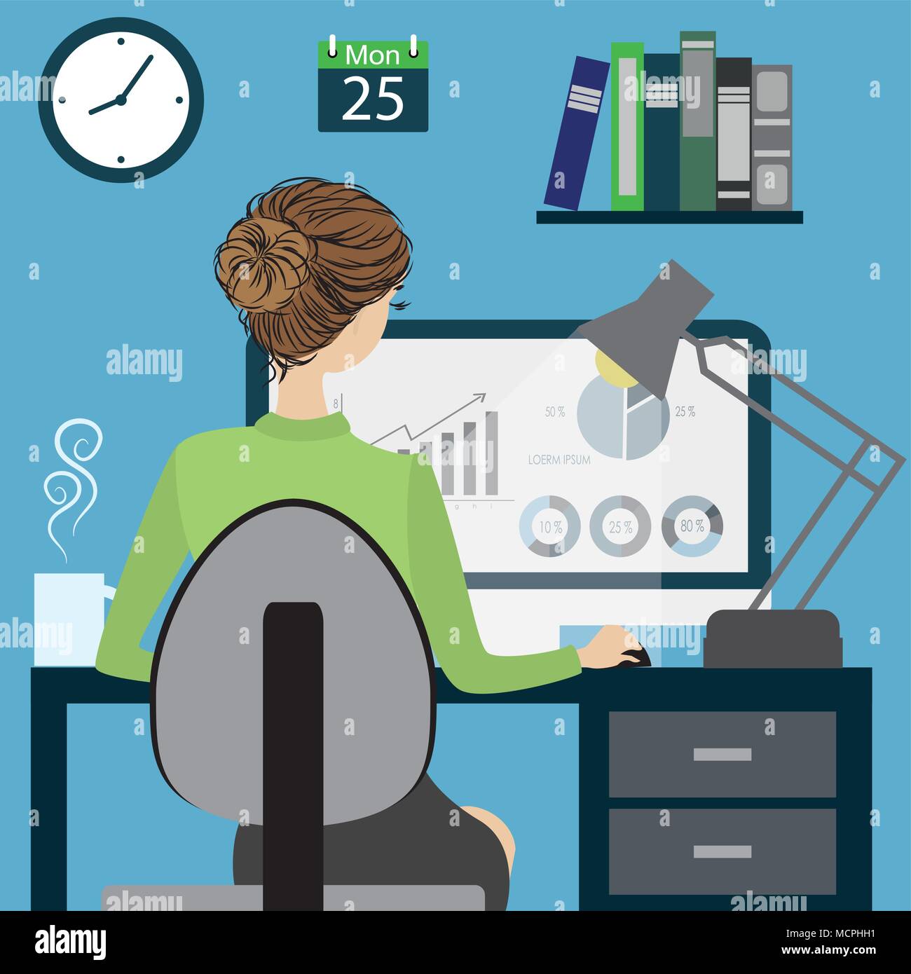 Lamp on in a room vector hi-res stock photography and images - Alamy