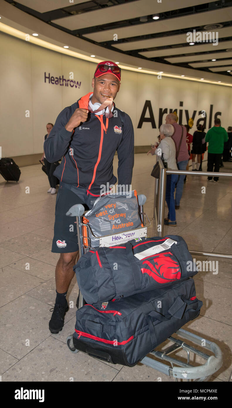 England boxer Frazer Clarke with his gold medal during a Homecoming at ...