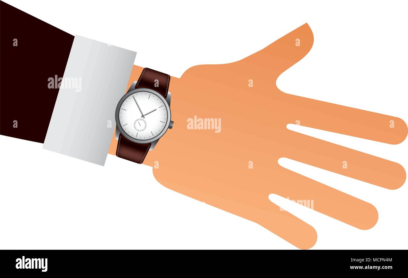 hand with wristwatch masculine isolated icon Stock Vector Image & Art ...