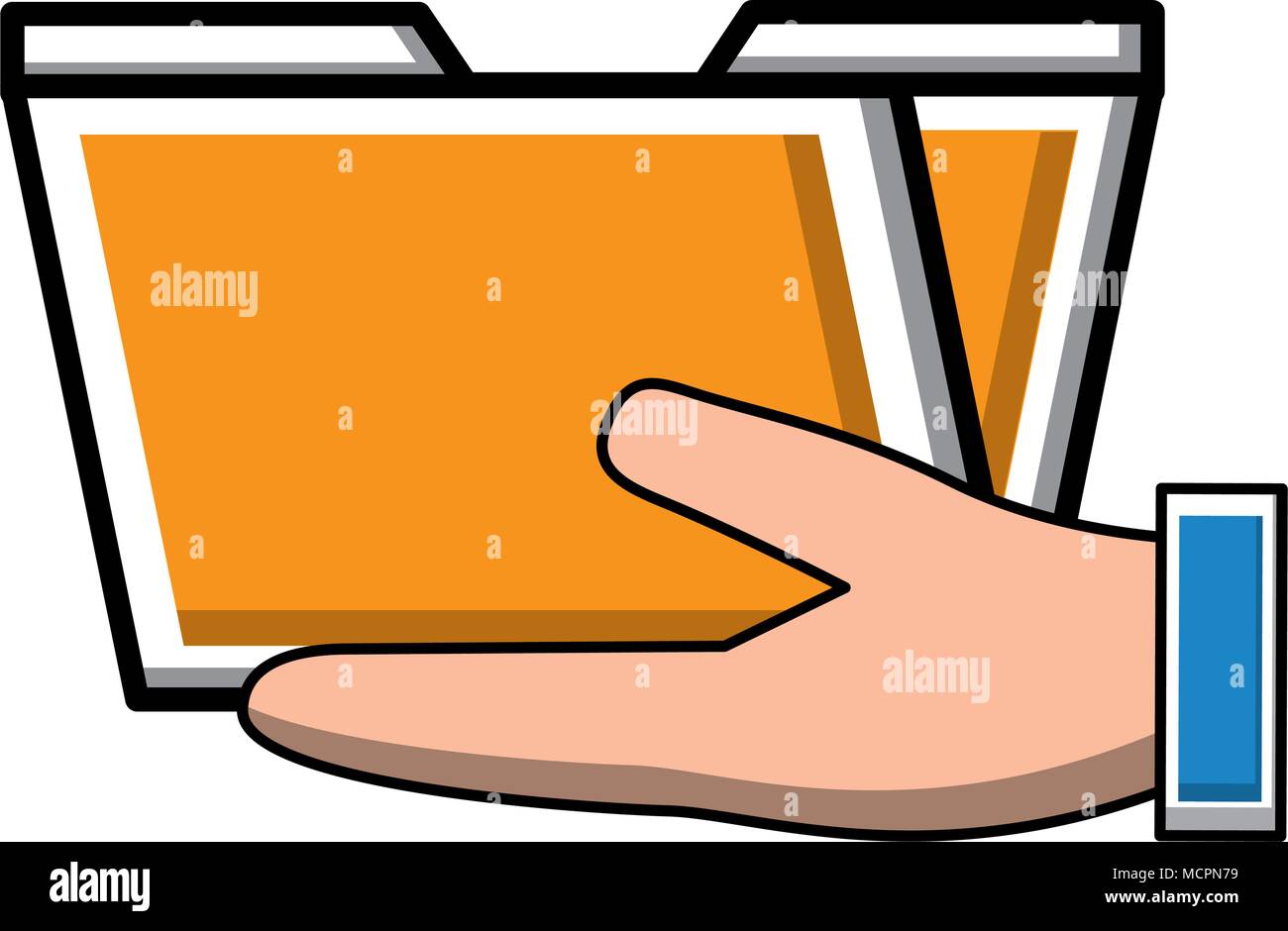 hand with folder document Stock Vector Image & Art - Alamy