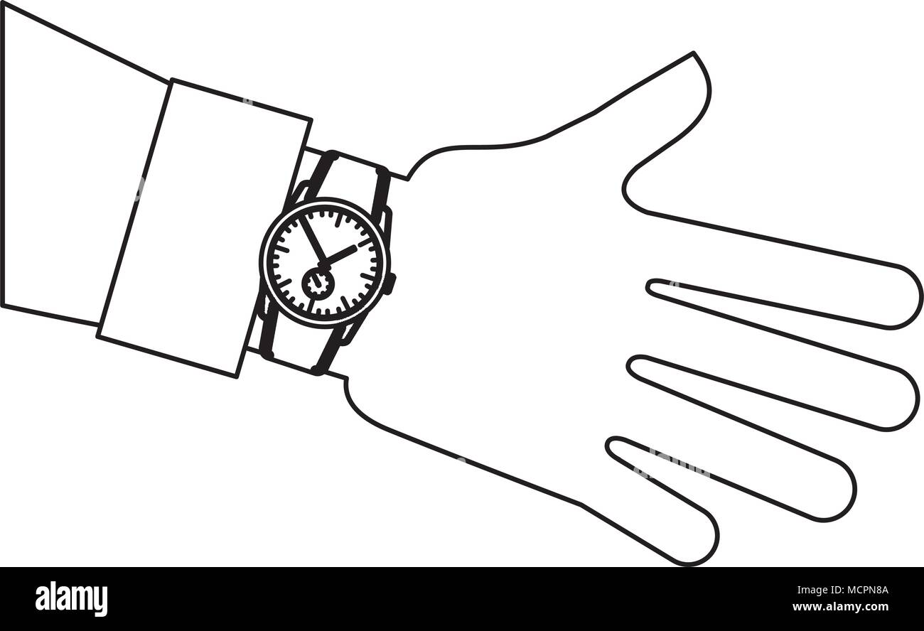 hand with wristwatch masculine isolated icon Stock Vector Image & Art ...