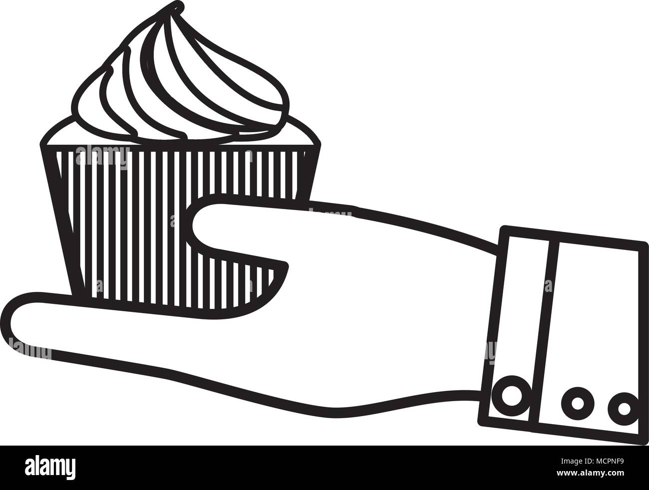 hand with delicious and sweet cupcake Stock Vector Image & Art - Alamy