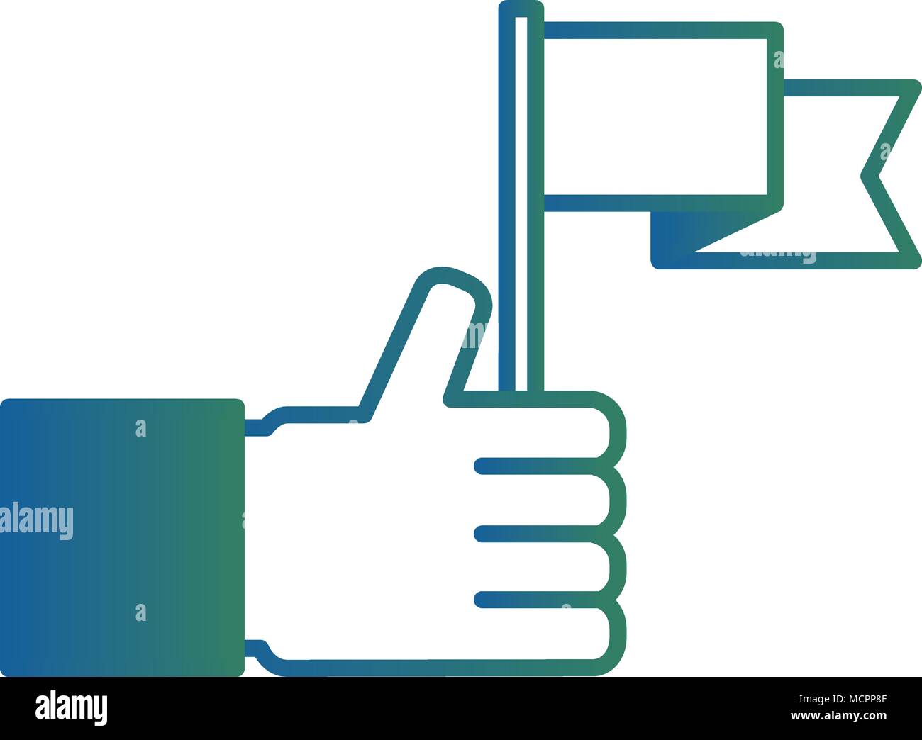 hand holding flag success win image Stock Vector Image & Art - Alamy