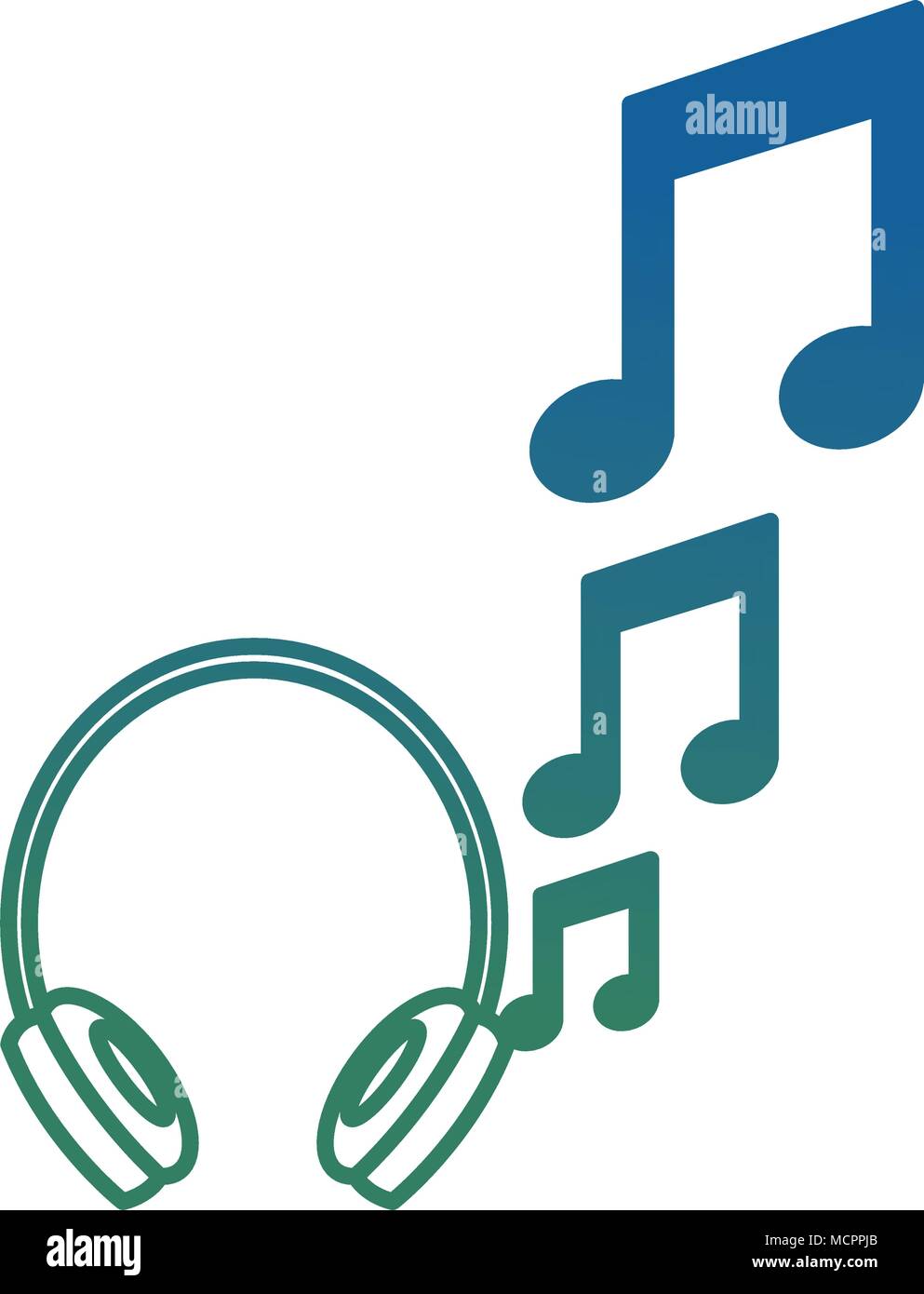 headphones music notes audio image Stock Vector Image & Art - Alamy