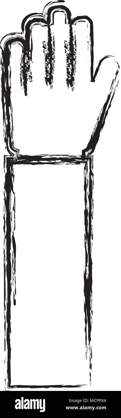 human hand raised open palm gesture Stock Vector Image & Art - Alamy