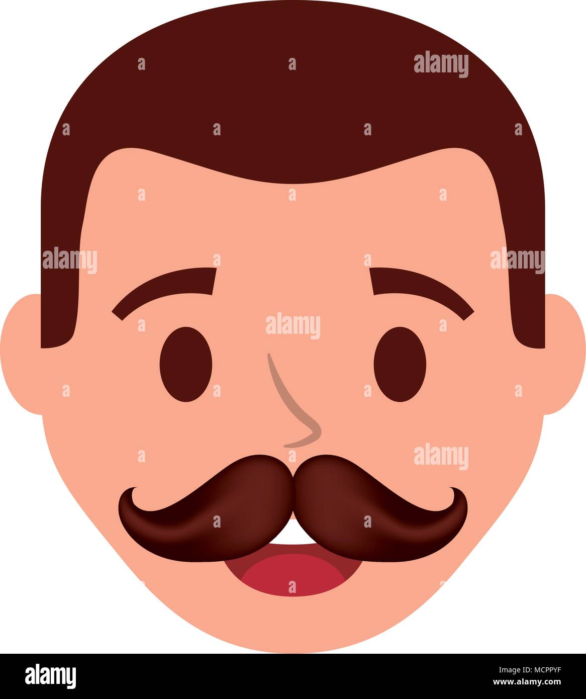 head young man with mustache avatar character Stock Vector Image & Art ...